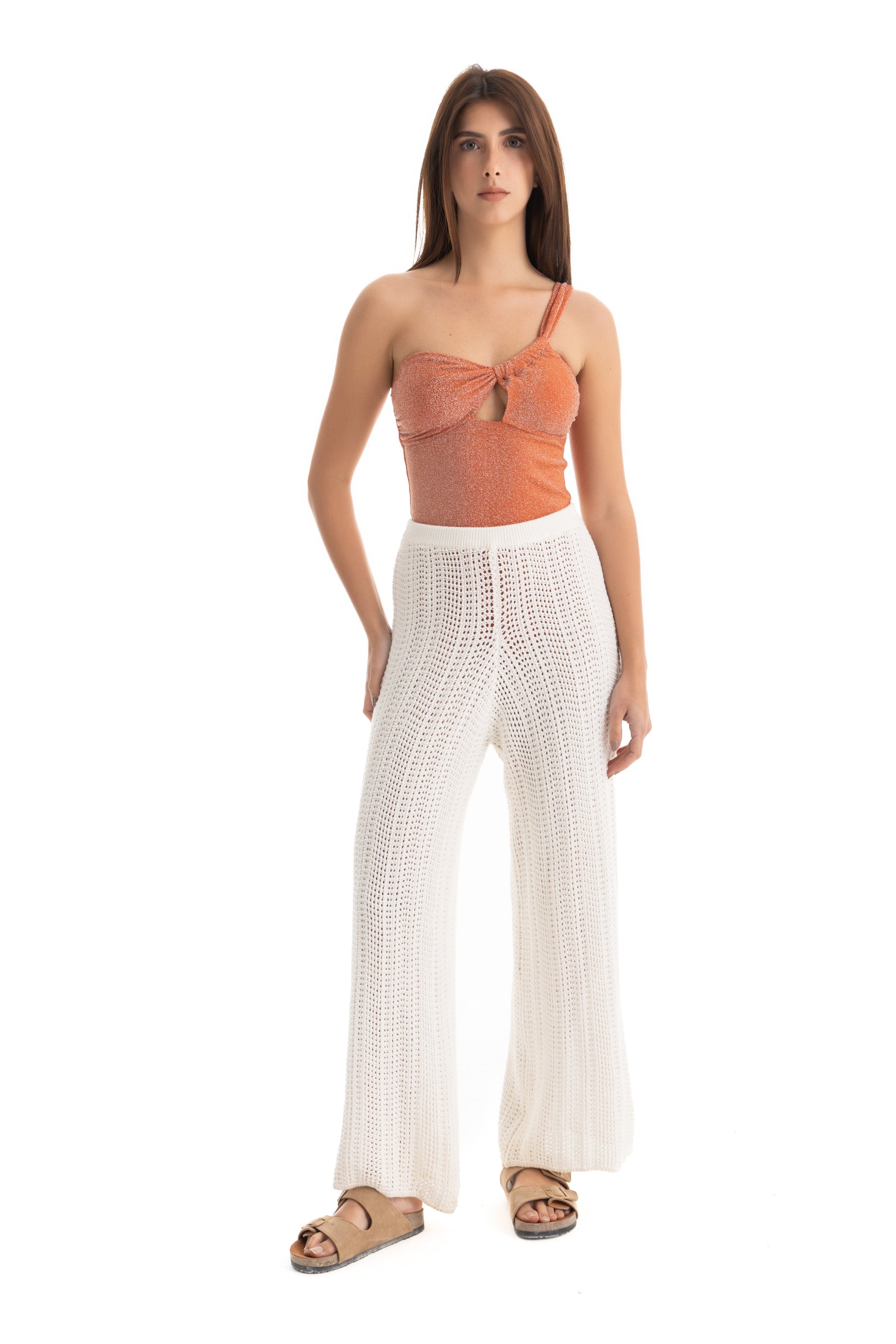 Women`s Off-White Knitted Pants – Kai Collections