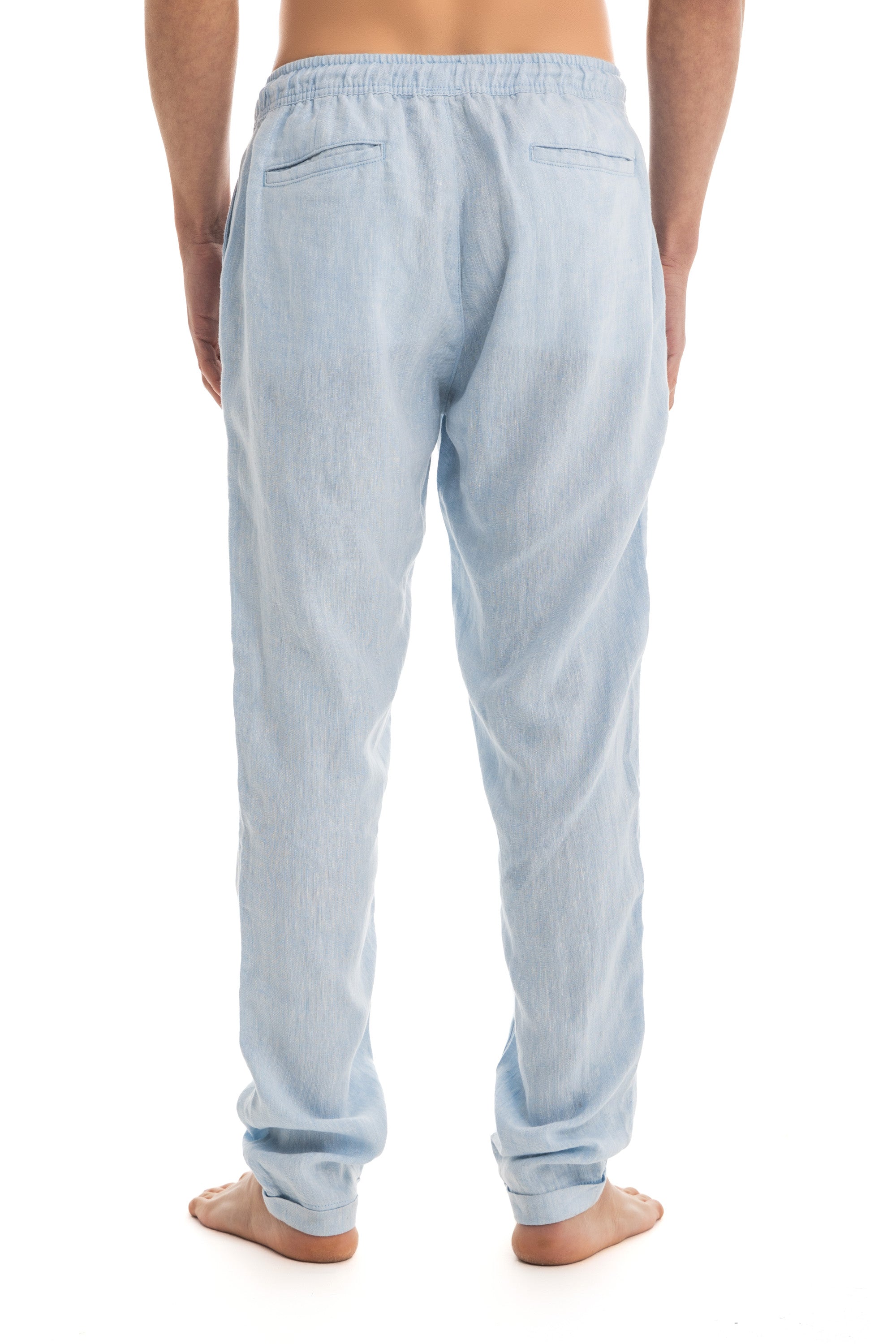 Men's Sky Blue Linen Pants – Kai Collections