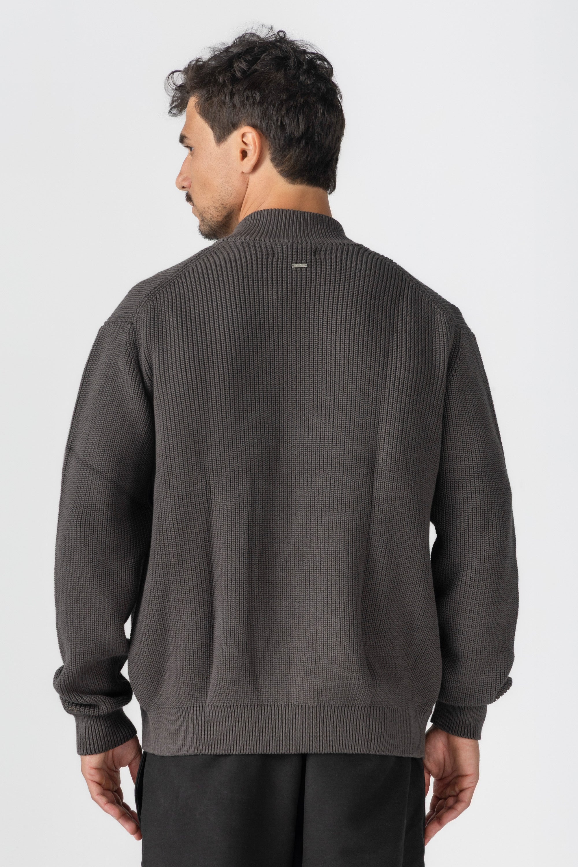 Dusty Olive Knitted Double Zip Sweater – Kai Collections